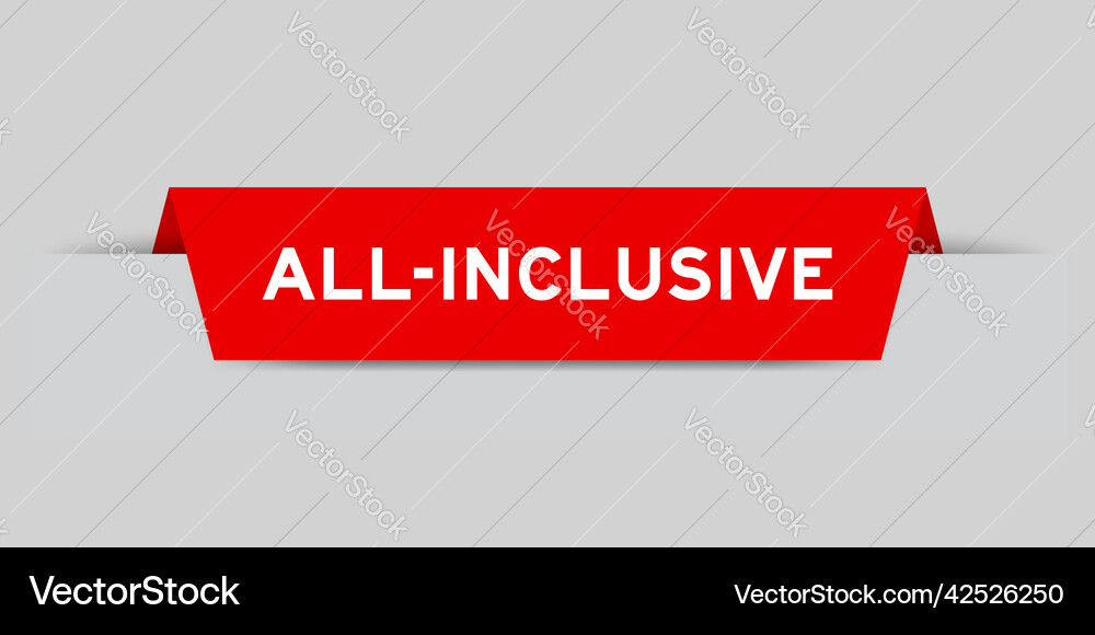 Red color inserted label with word all-inclusive Vector Image