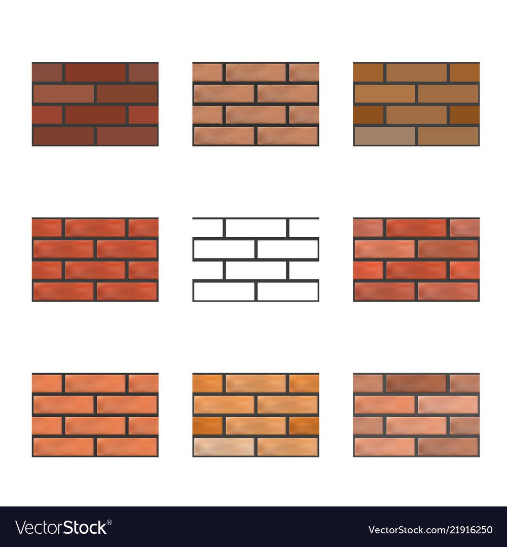 Set of seamless textures brick wall Royalty Free Vector