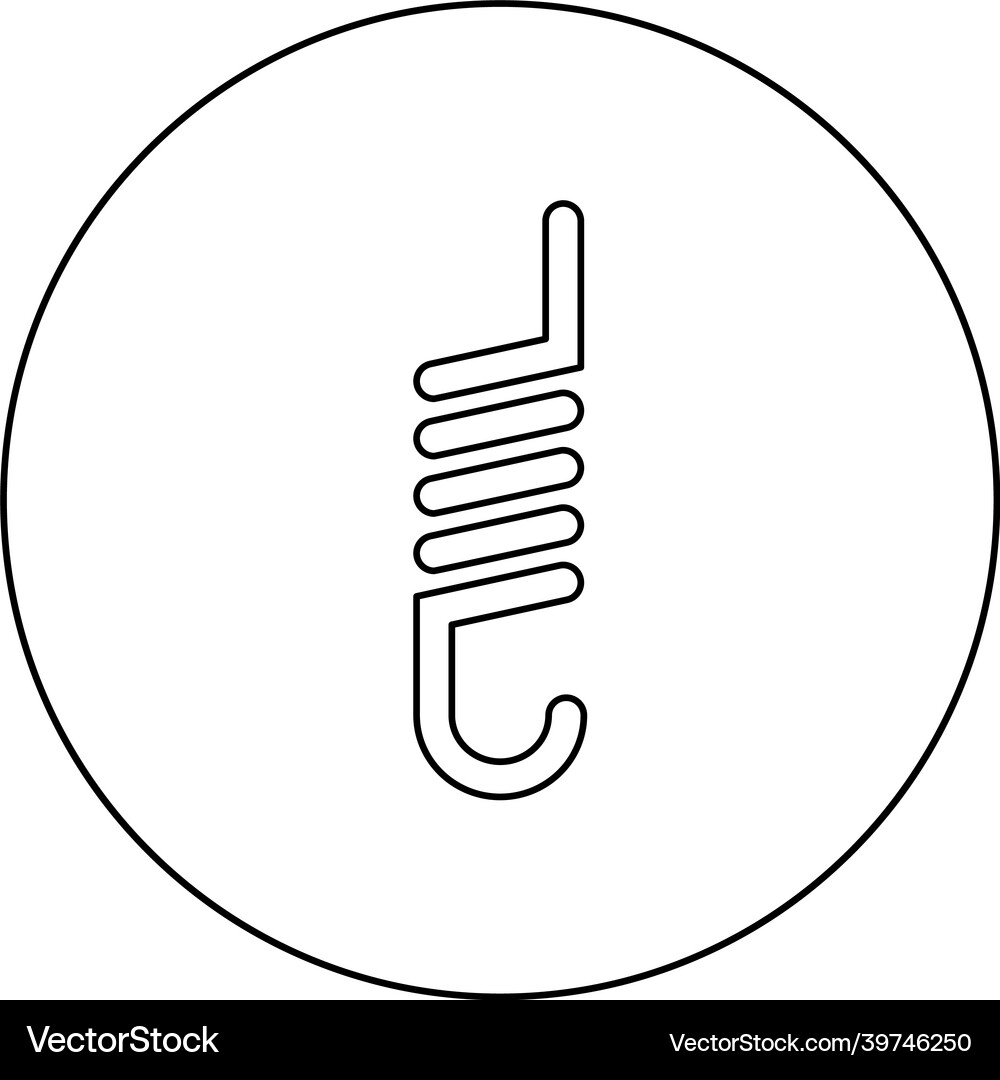 Spring with crochet spiral shape icon in circle Vector Image