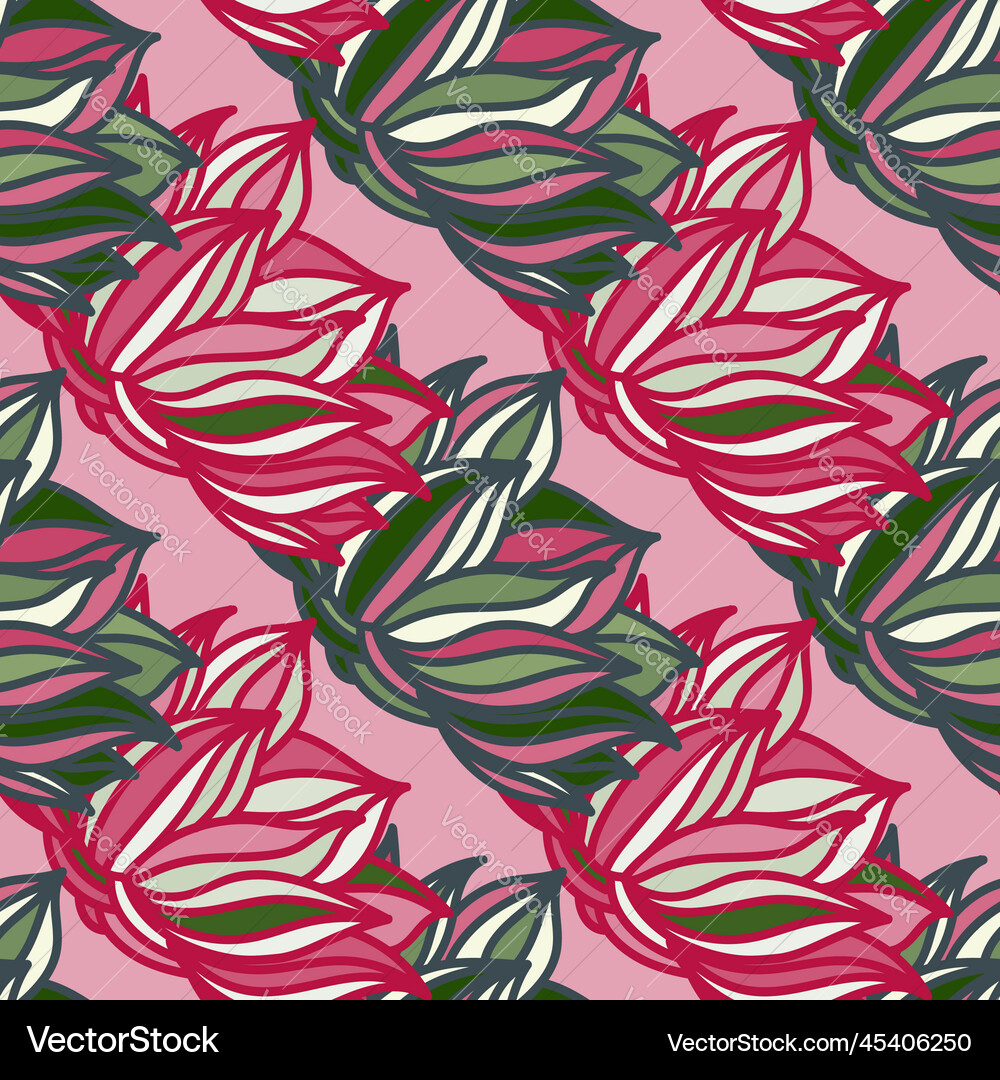 Stylish lotus flowers seamless pattern seamless Vector Image