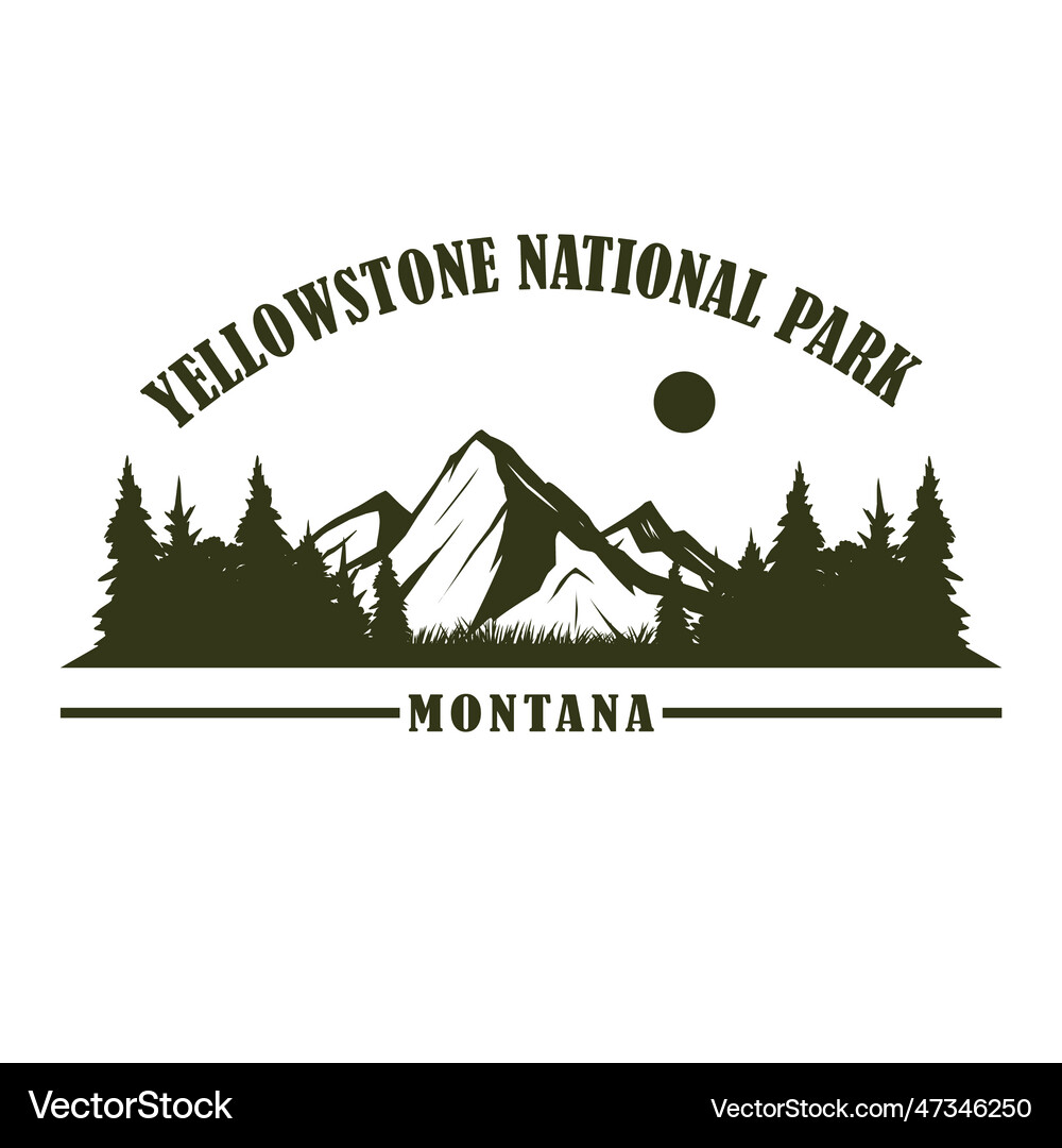Yellowstone national park Royalty Free Vector Image