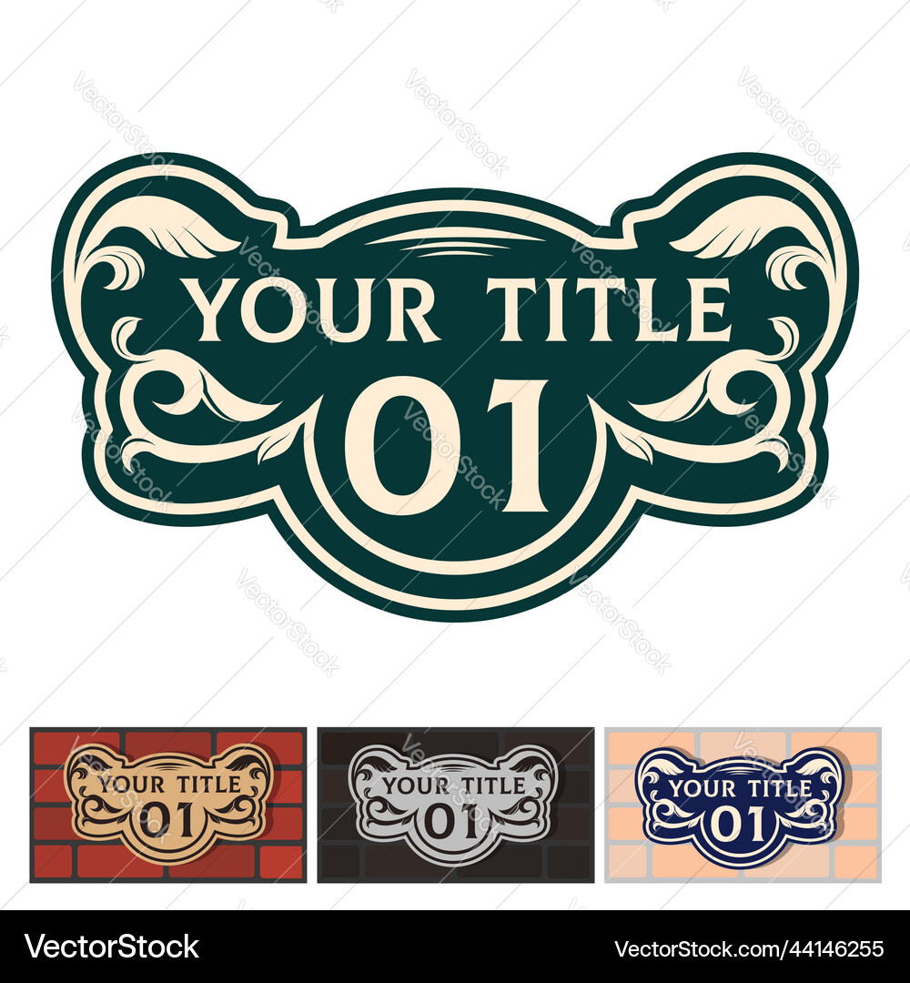 Addressable figured plate with a street number Vector Image