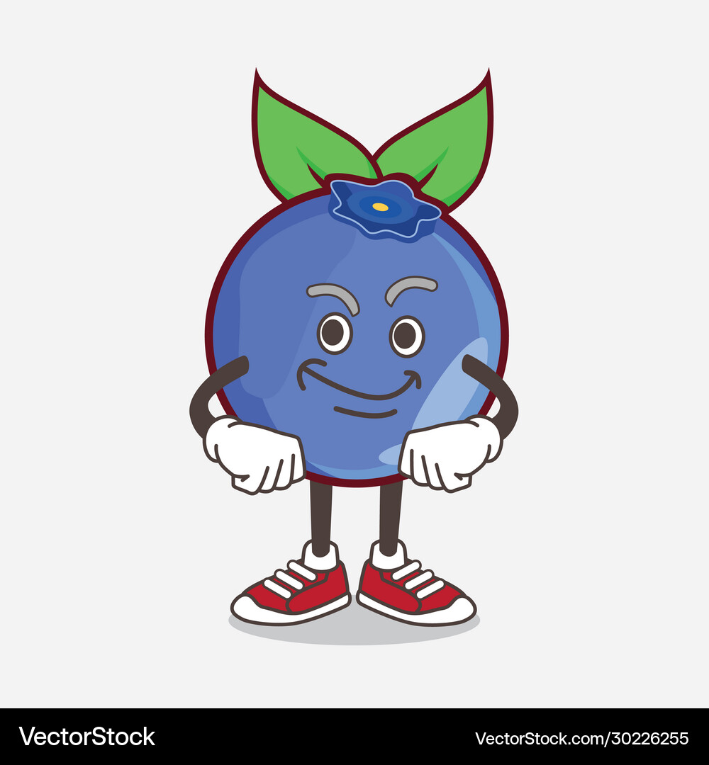 Blueberry fruit cartoon mascot character Vector Image