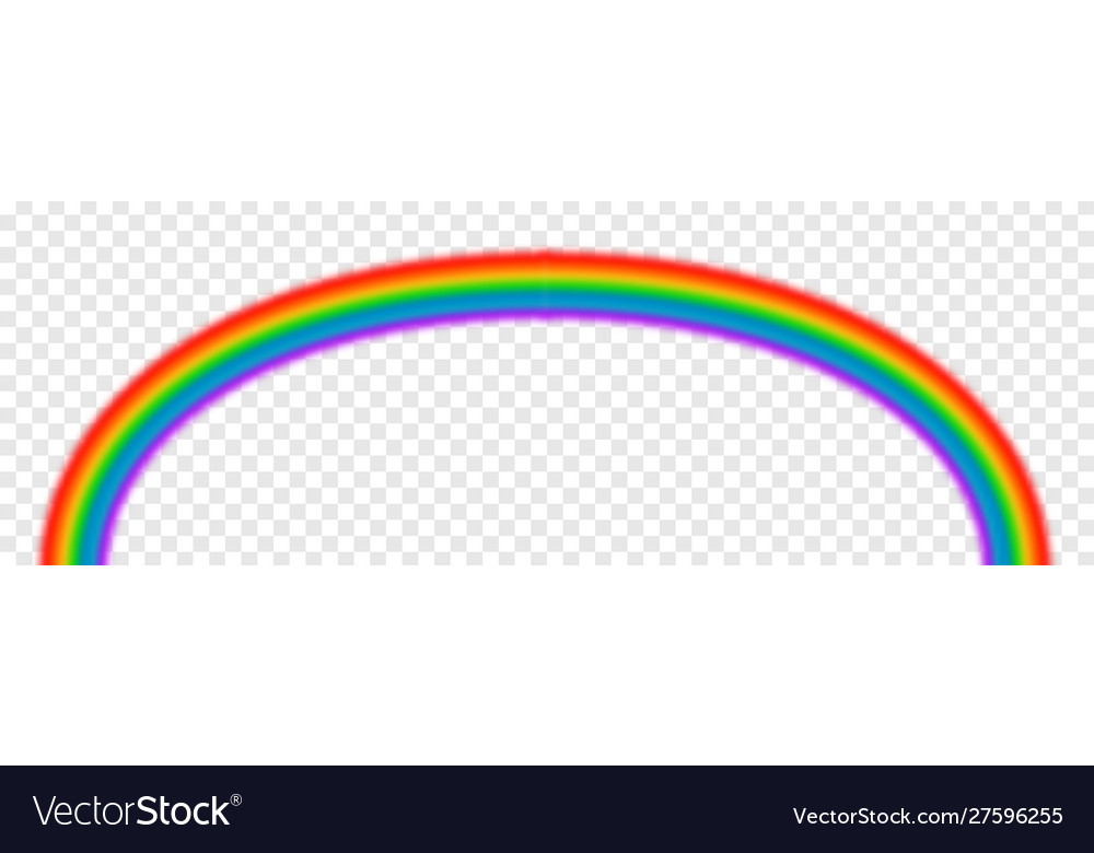 Bright arched rainbow on transparent Royalty Free Vector