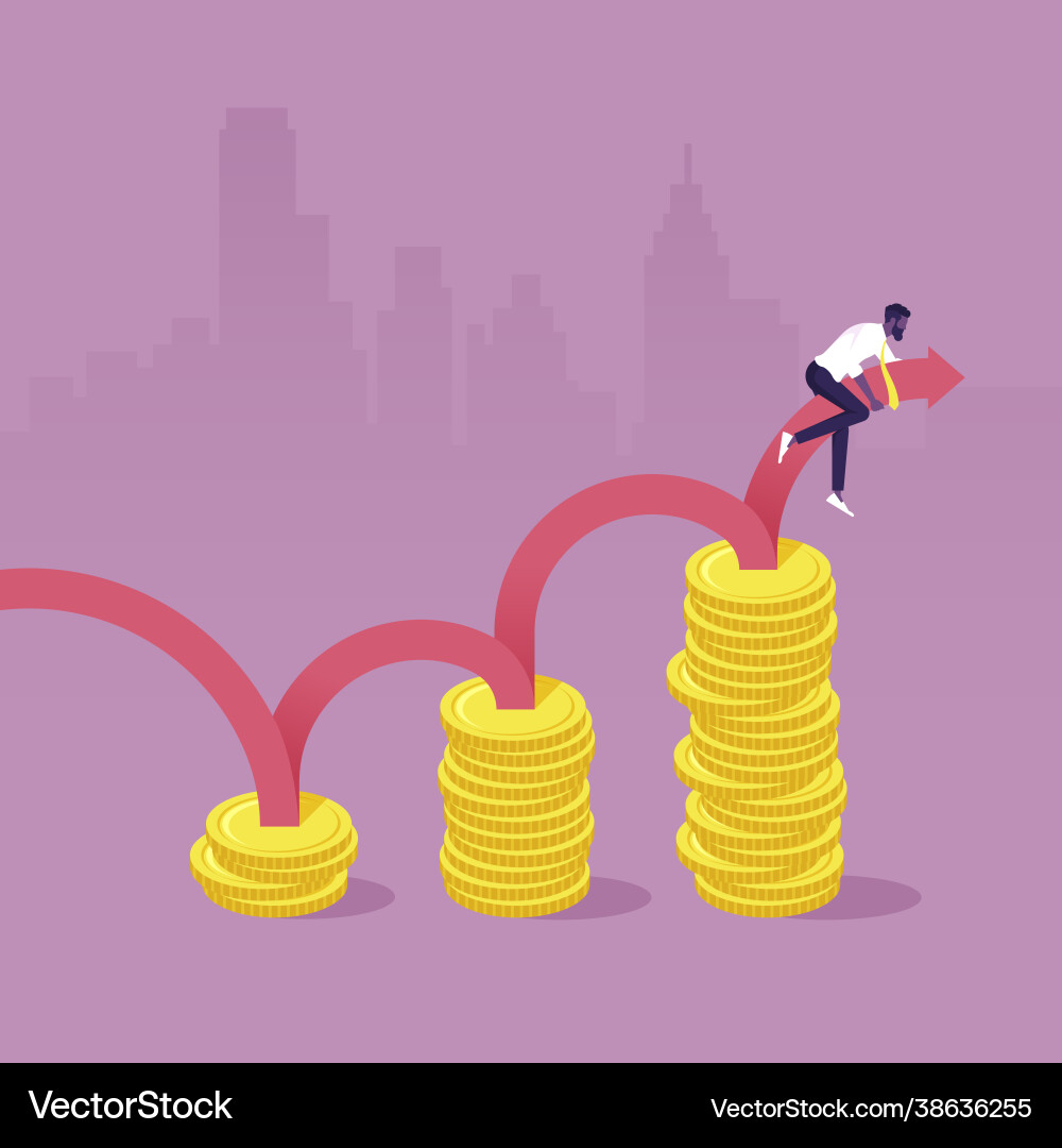 Business income growth moving forward concept Vector Image