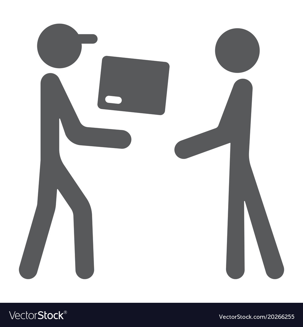 Delivery man glyph icon e commerce Royalty Free Vector Image Delivery man glyph icon e commerce Royalty Free Vector Image