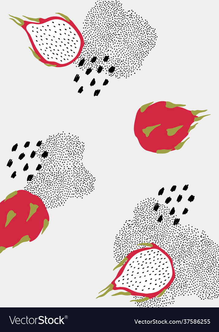 Dragon fruit pattern Royalty Free Vector Image