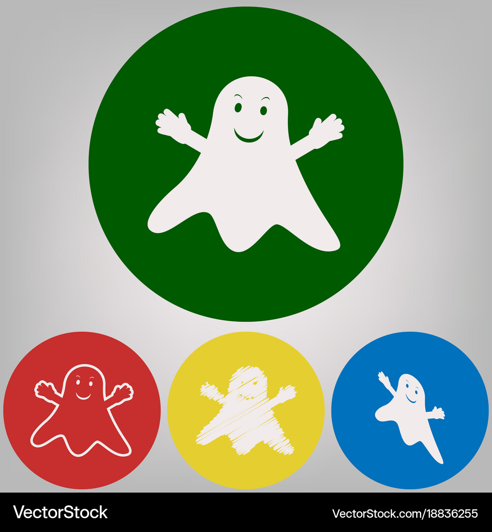 Ghost sign 4 white styles icon at 4 Royalty Free Vector