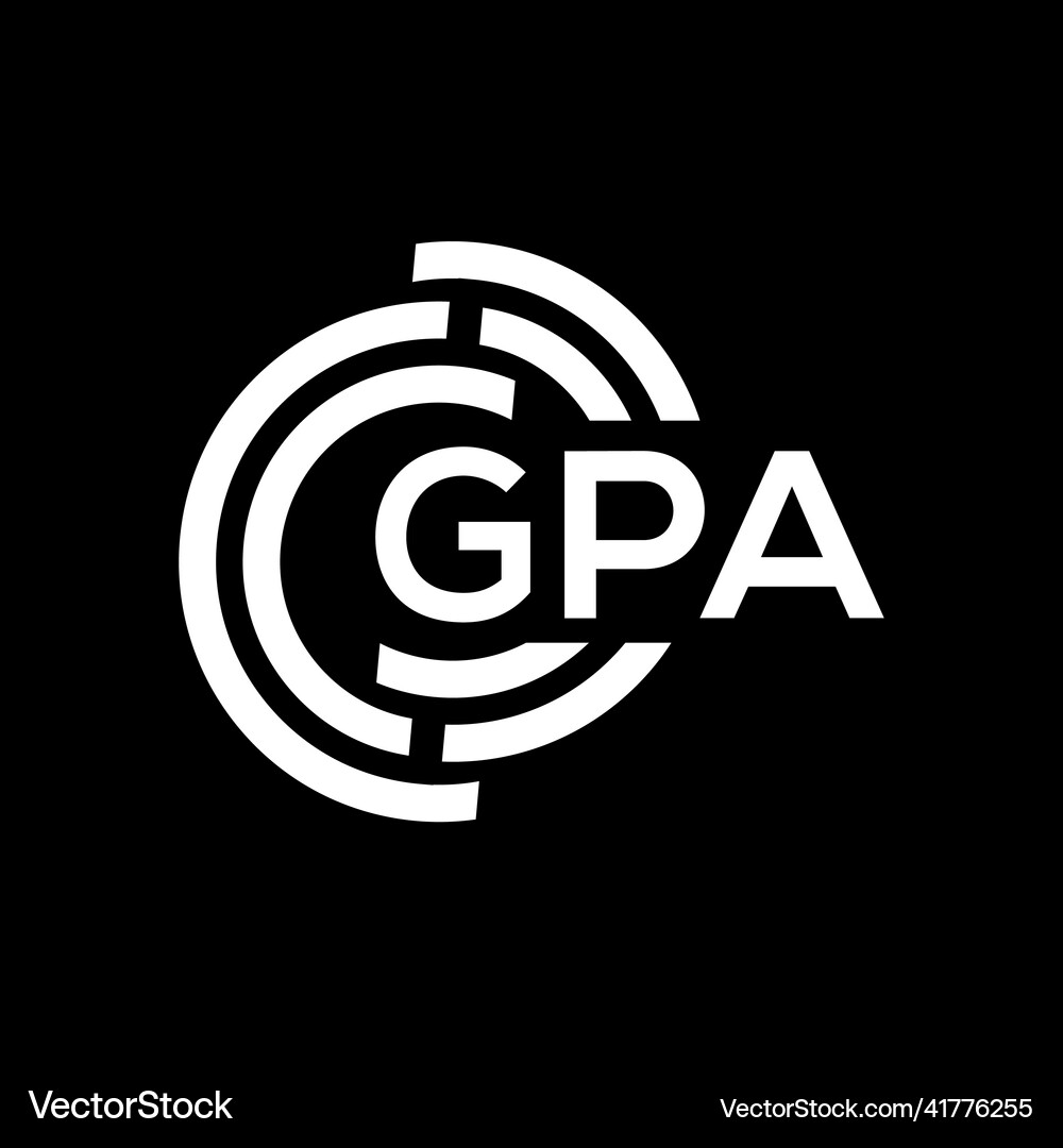 Gpa letter logo design on black background Vector Image