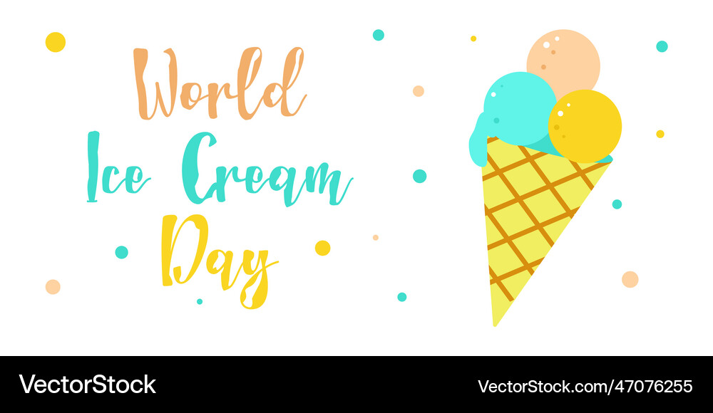 Ice cream day horizontal postcard poster flyer Vector Image