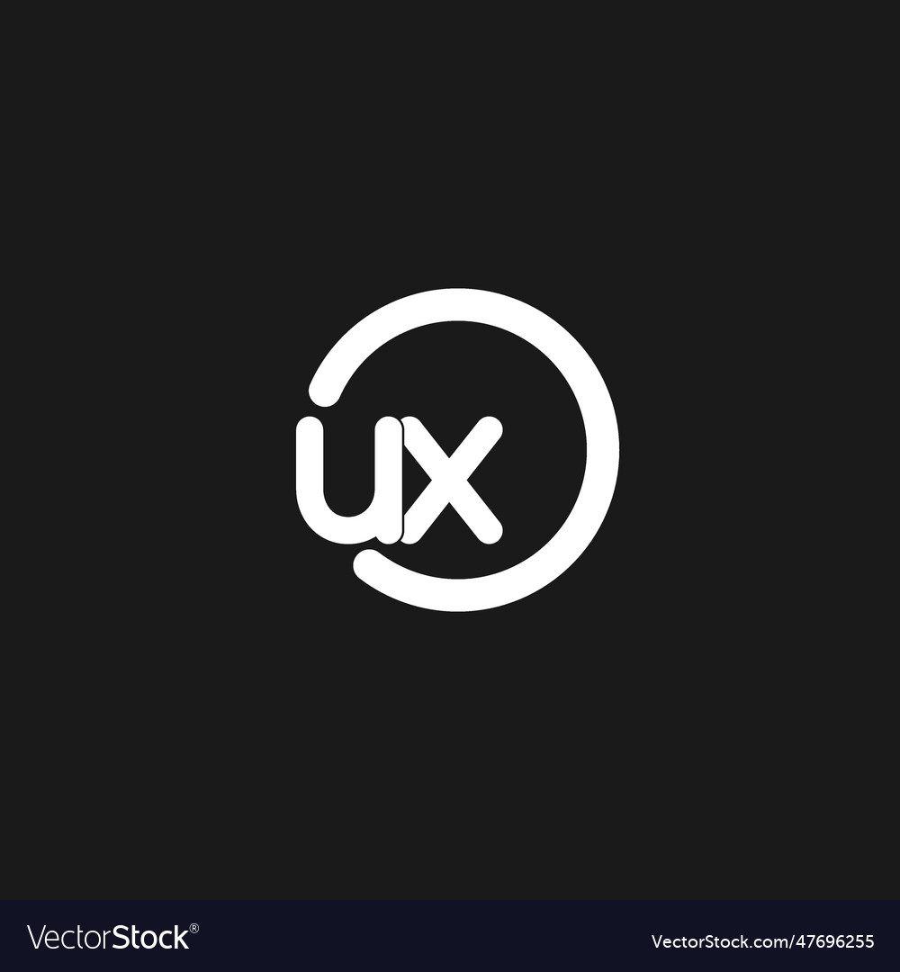 Initials ux logo monogram with simple circles Vector Image