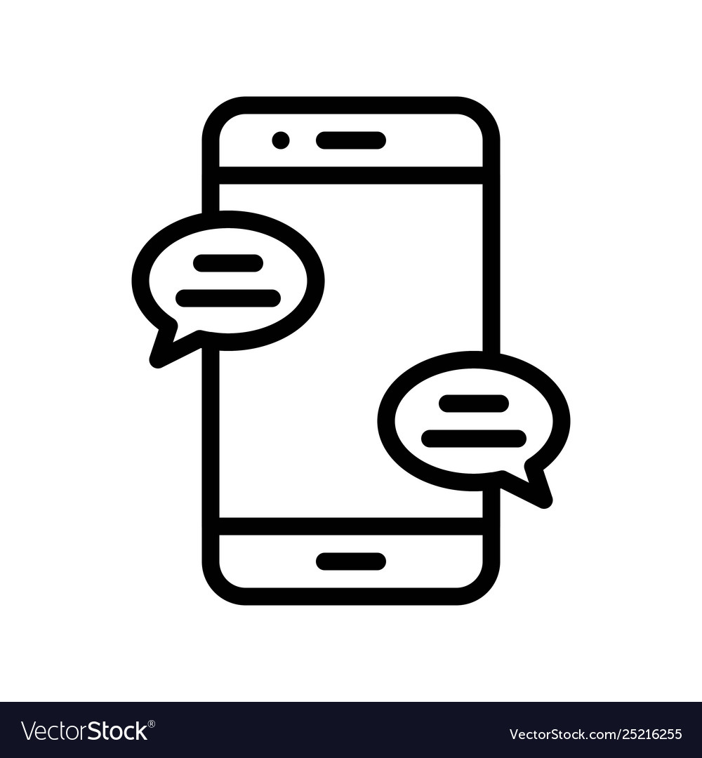 Mobile phone with speech bubble social media Vector Image