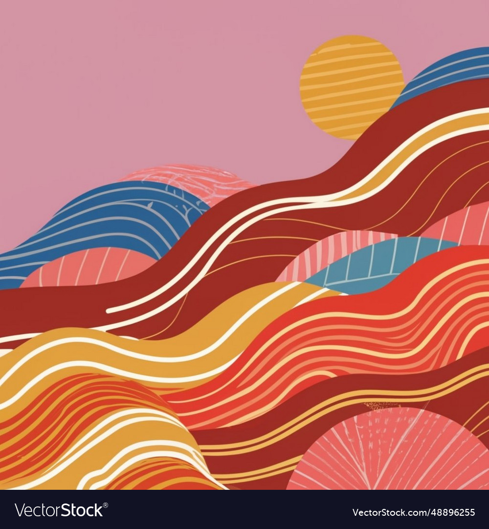 Mountain waves background template Royalty Free Vector Image