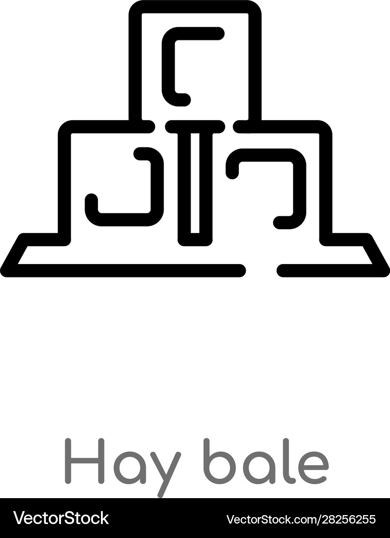 Outline hay bale icon isolated black simple line Vector Image