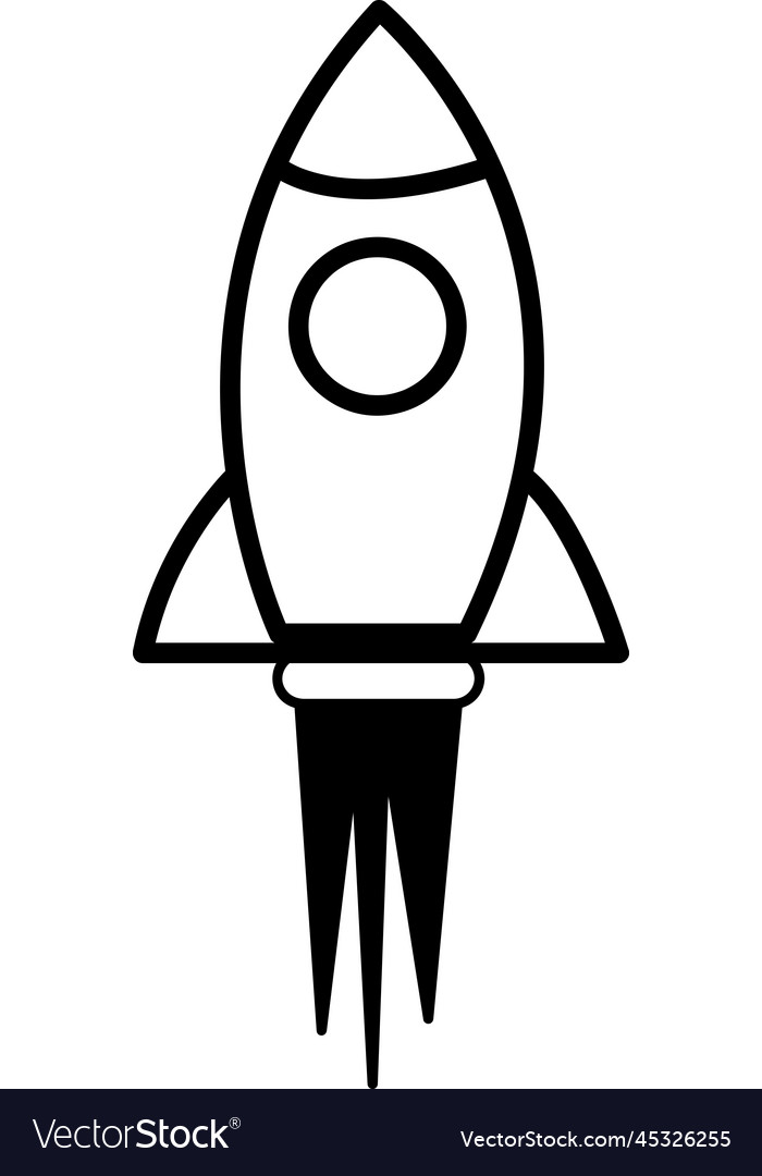 Rocket icon symbol on white background Royalty Free Vector