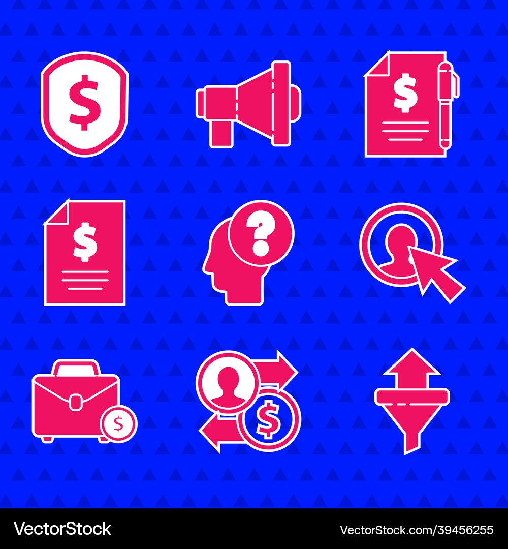 Set human head with question mark job promotion Vector Image