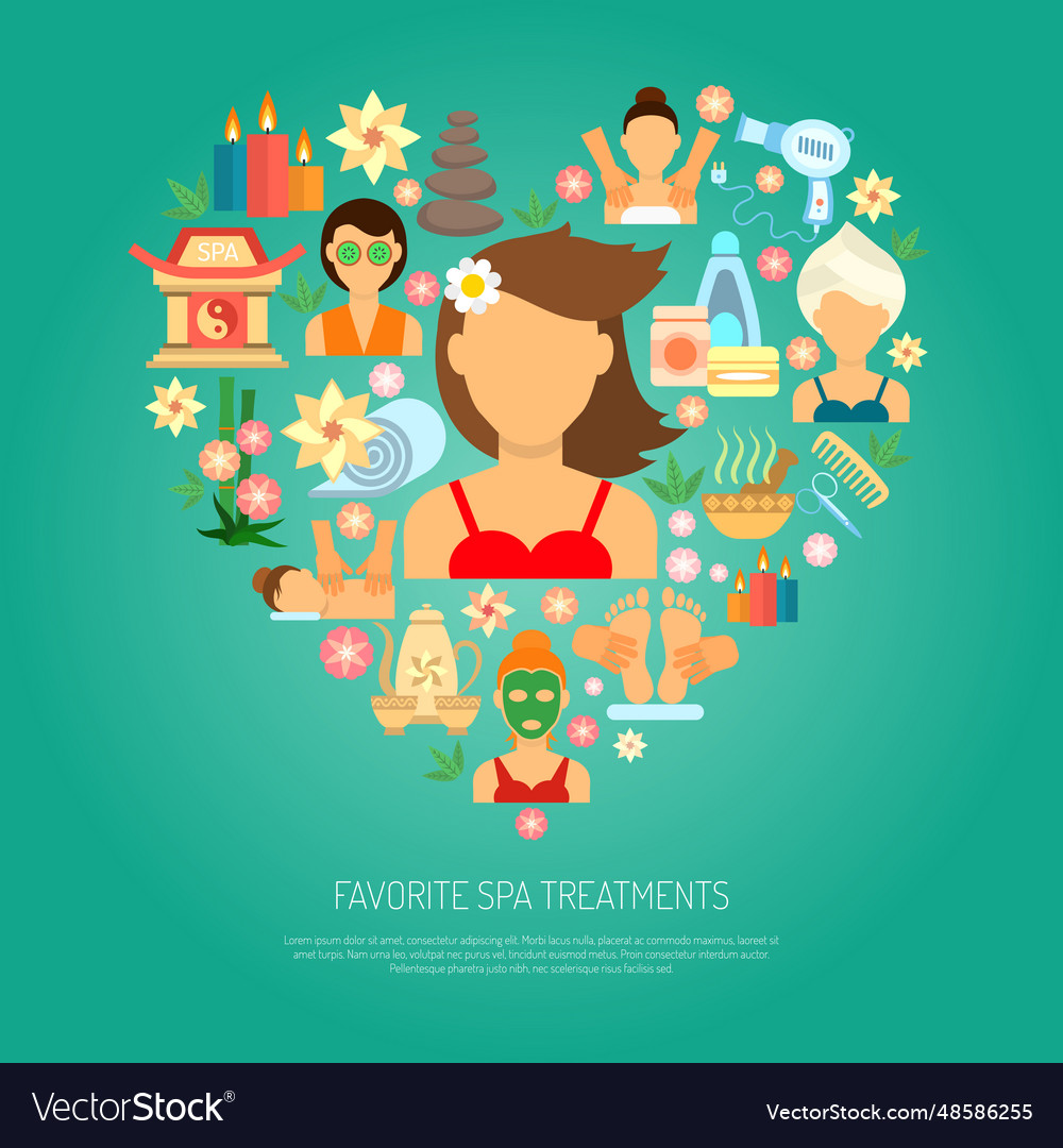 Spa concept flat Royalty Free Vector Image - VectorStock
