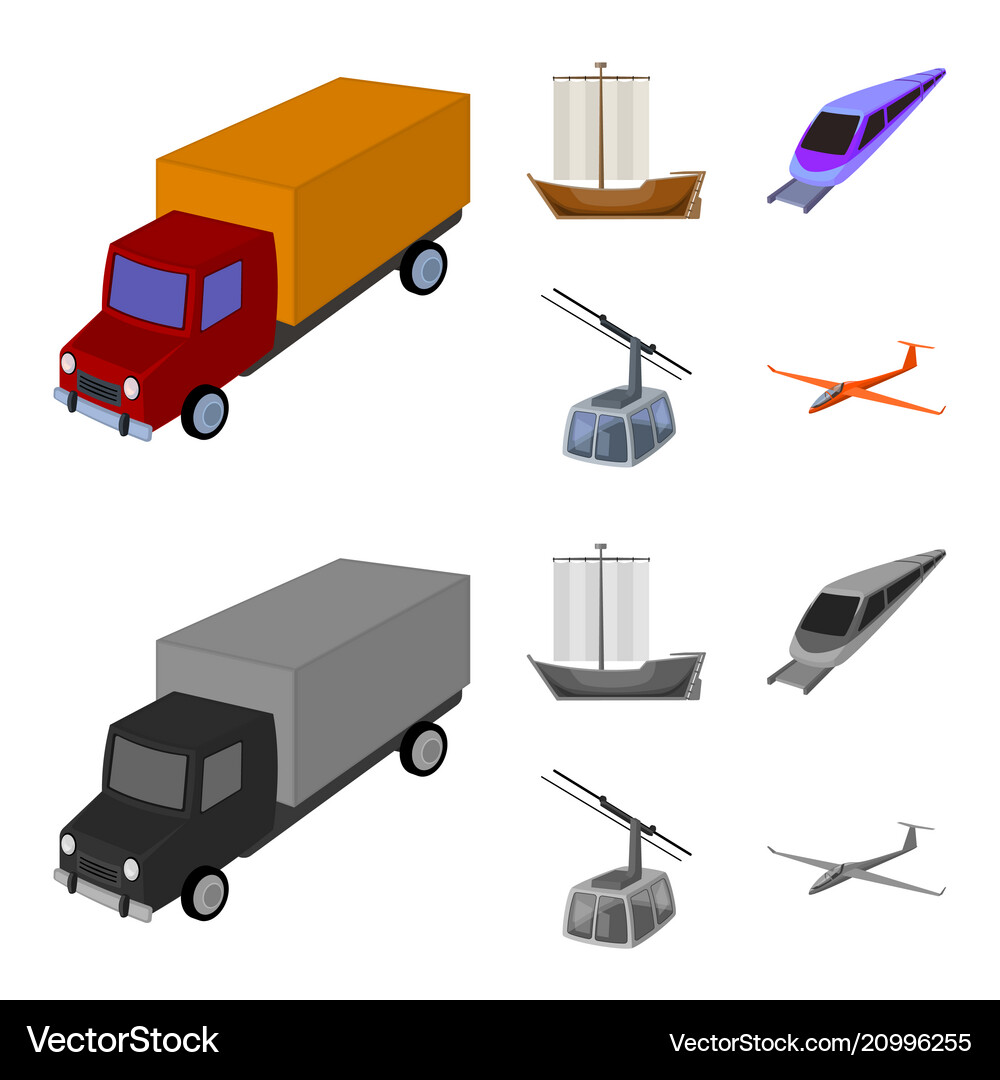 Truck the boat subway funicular Royalty Free Vector Image