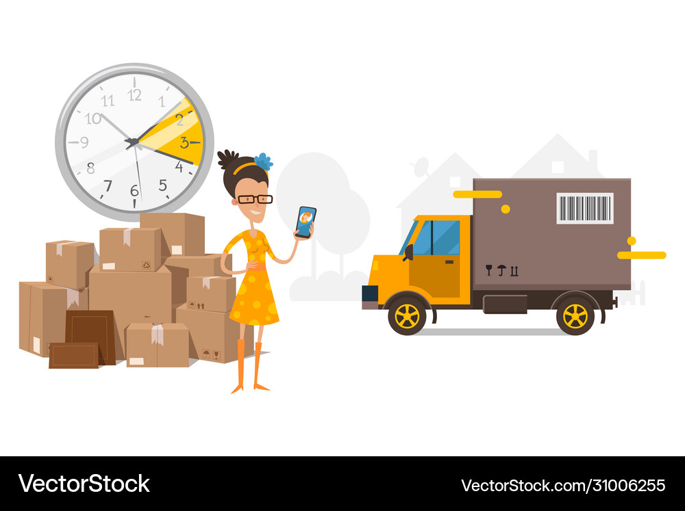 Waiting for truck cargo transportation time Vector Image