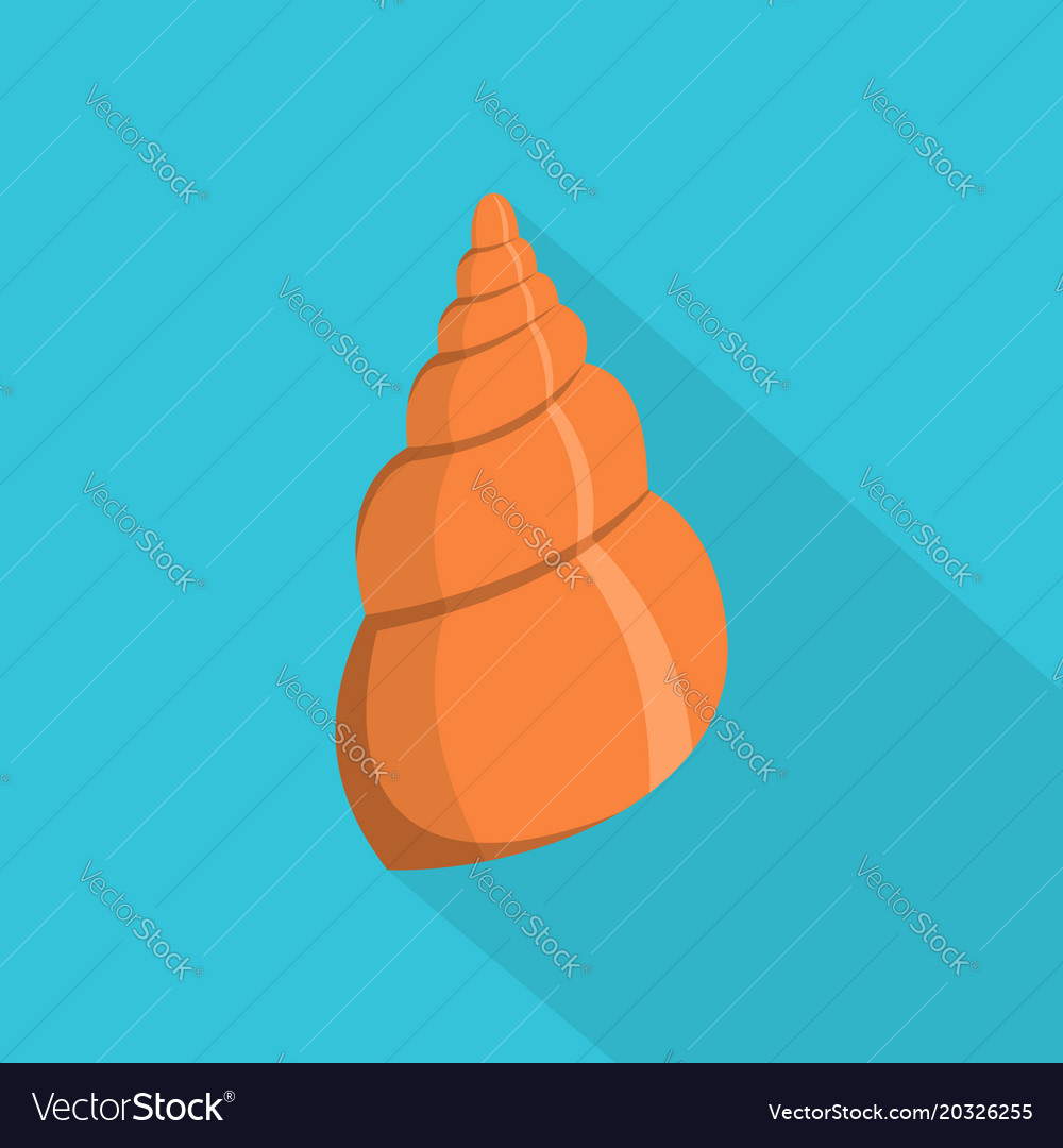Wild shell icon flat style Royalty Free Vector Image