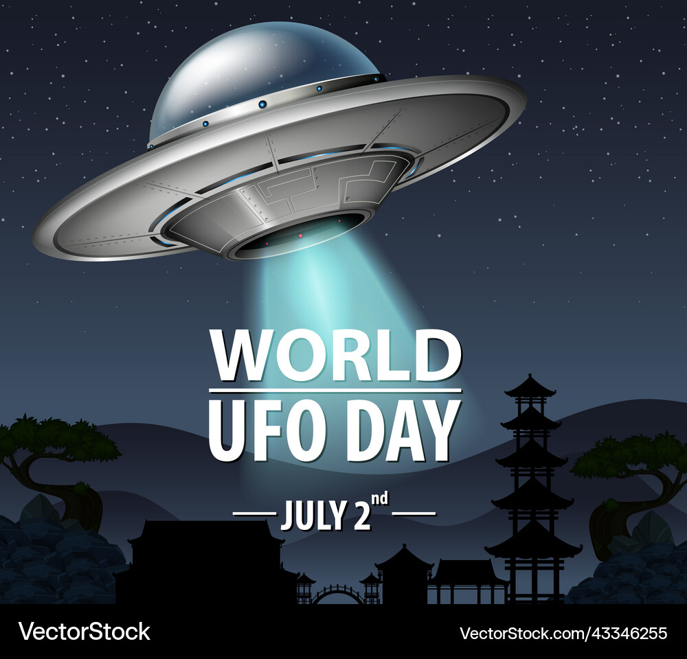 World ufo day poster banner Royalty Free Vector Image