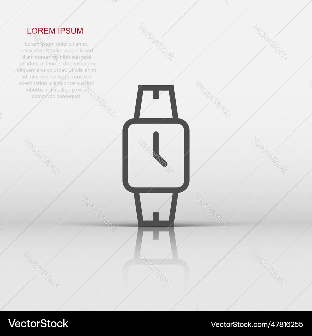Wrist watch icon in flat style hand clock Vector Image
