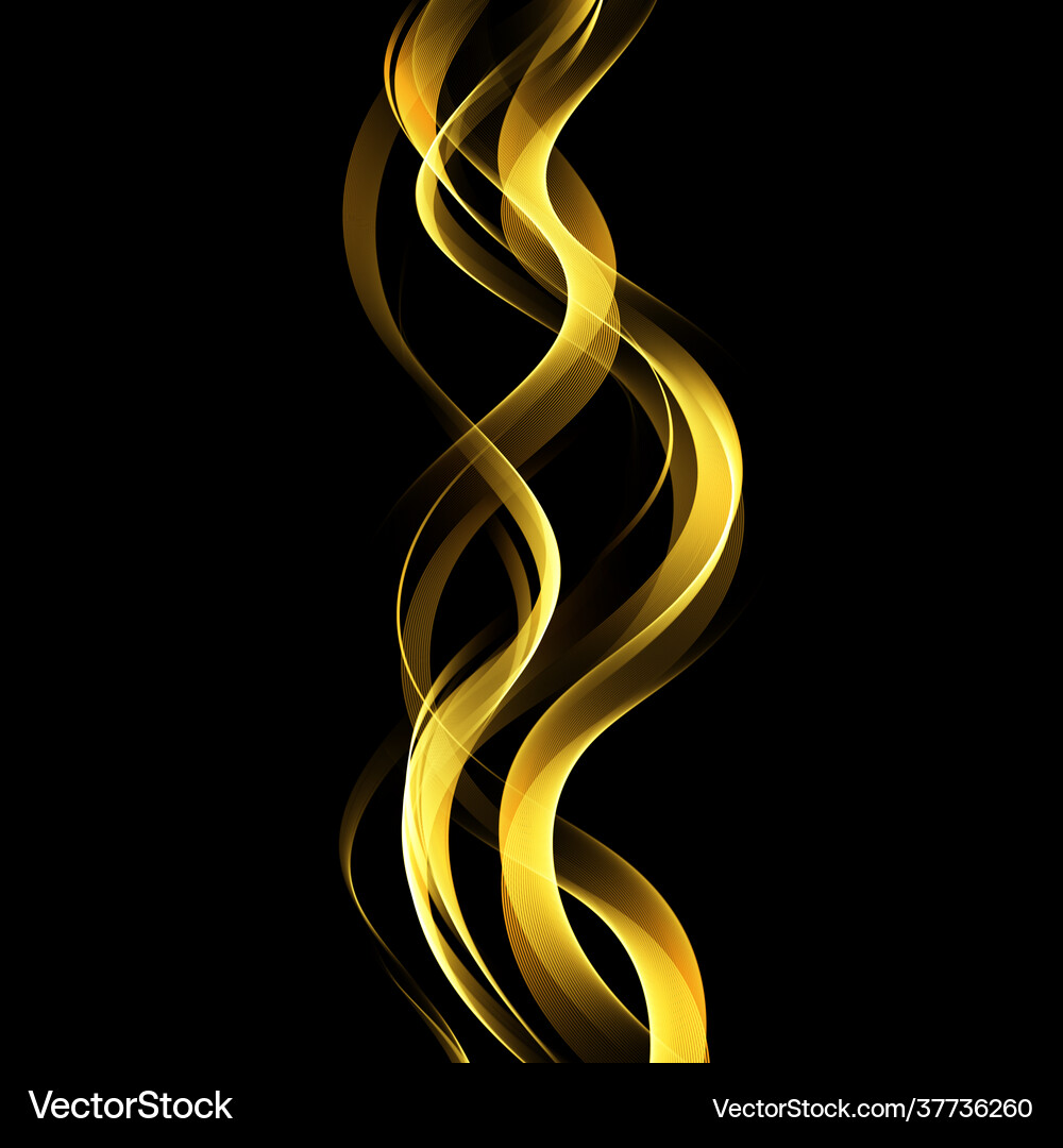 Abstract color gold wave design element gold wave Vector Image