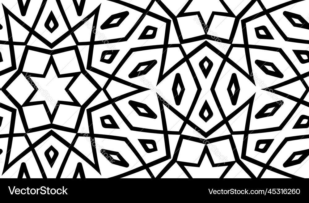 Black and white seamless pattern with floral Vector Image