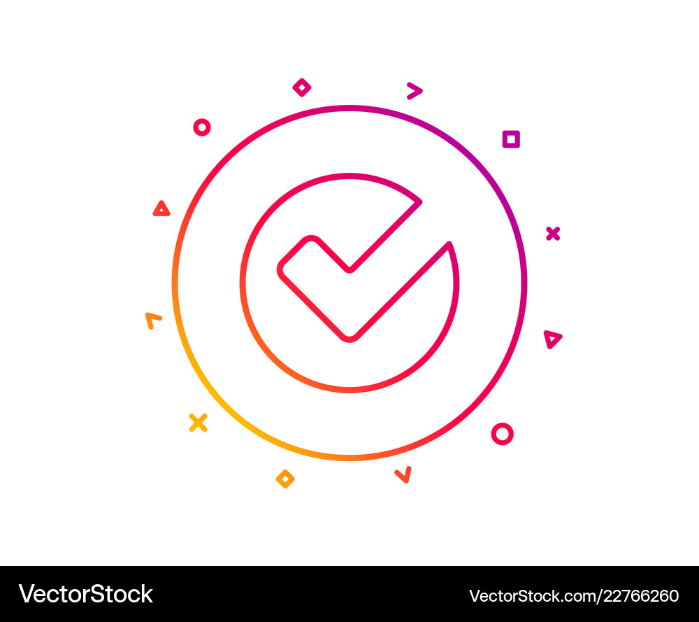 Check line icon approved tick sign Royalty Free Vector Image