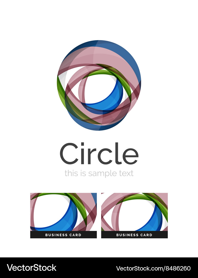 Circle logo transparent overlapping swirl shapes Vector Image