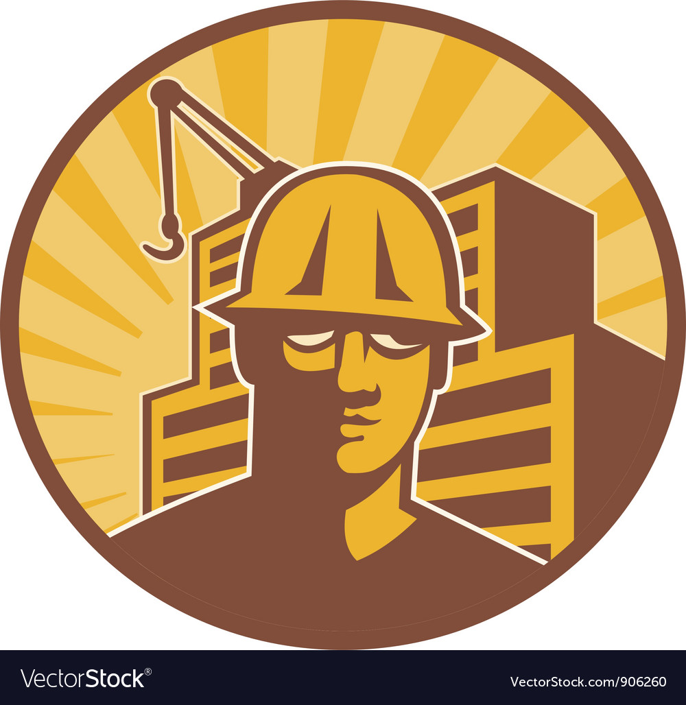 Construction Worker Building Royalty Free Vector Image