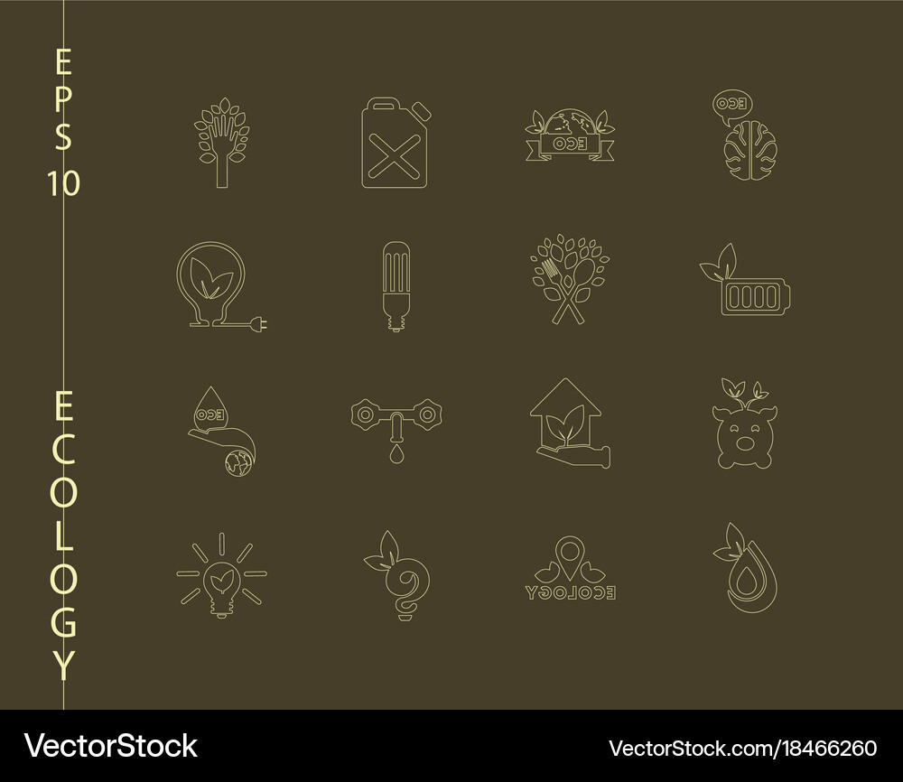 Green ecology and environment icon set in format Vector Image