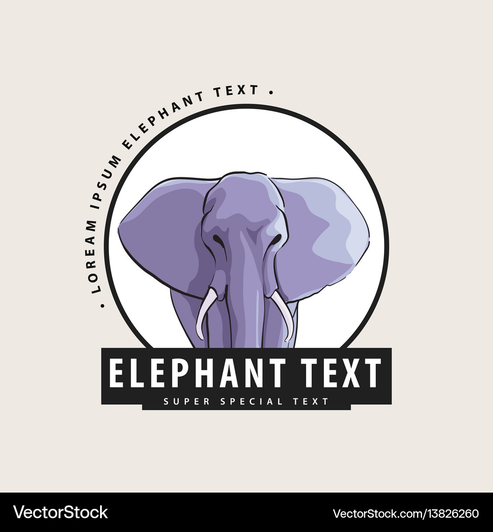 Logo with an elephant for you Royalty Free Vector Image
