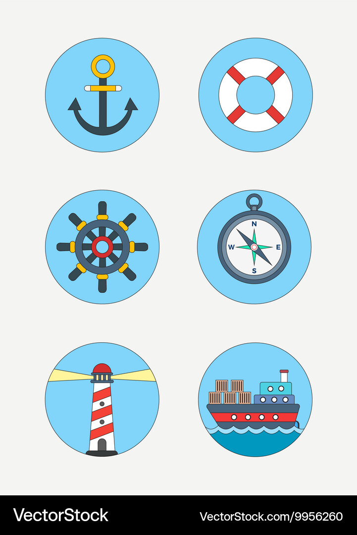 Maritime icons sea Royalty Free Vector Image - VectorStock