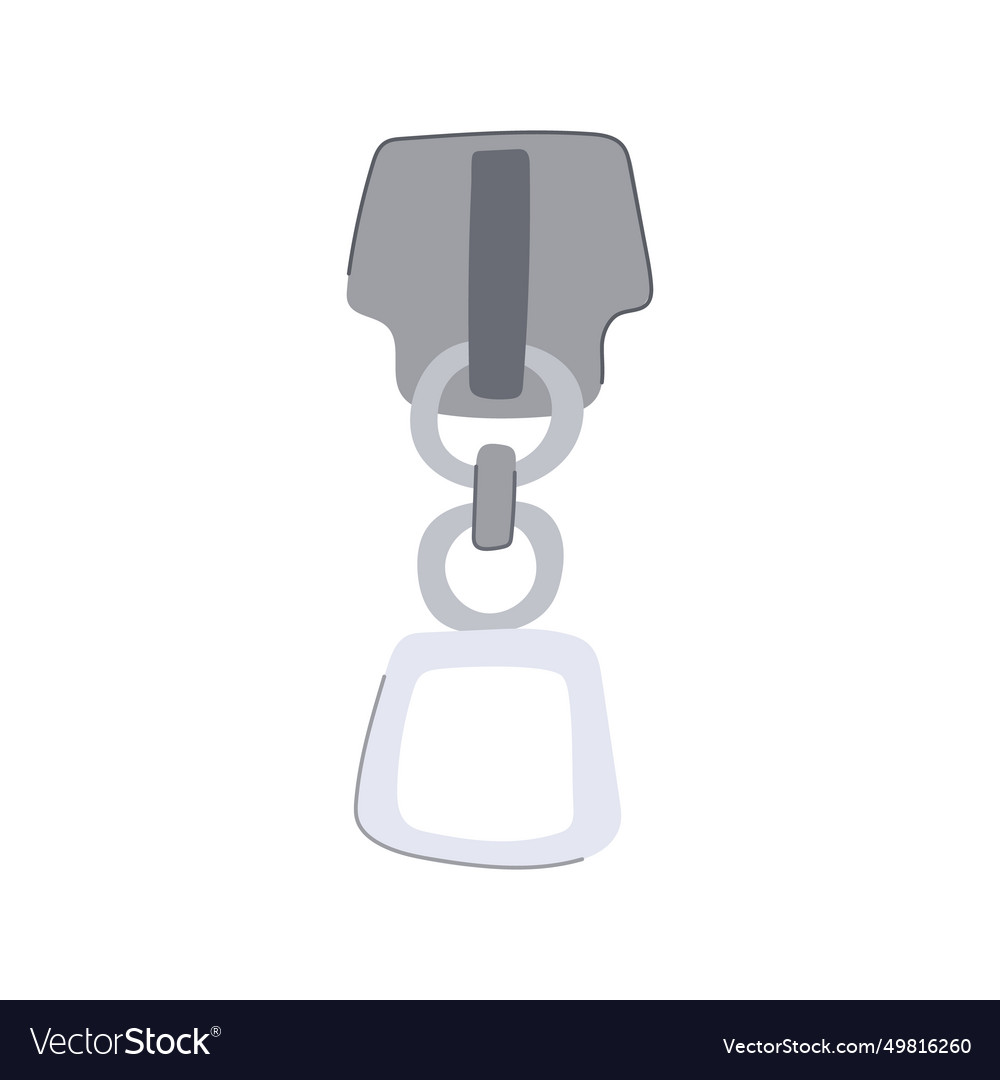 Metal zipper puller cartoon Royalty Free Vector Image