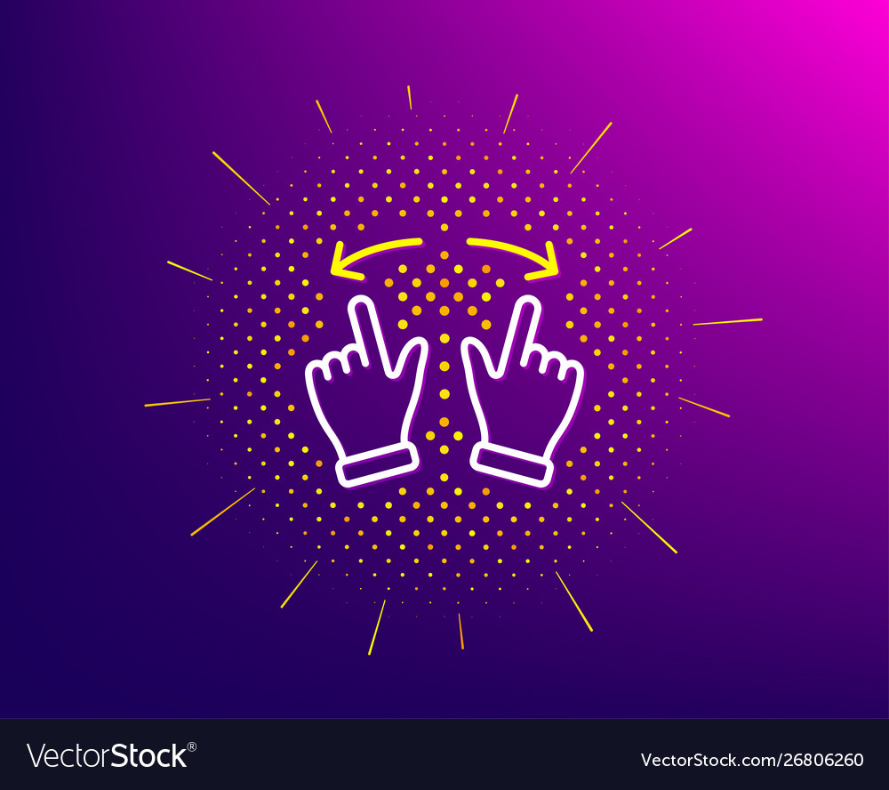 Move gesture line icon slide arrow sign swipe Vector Image