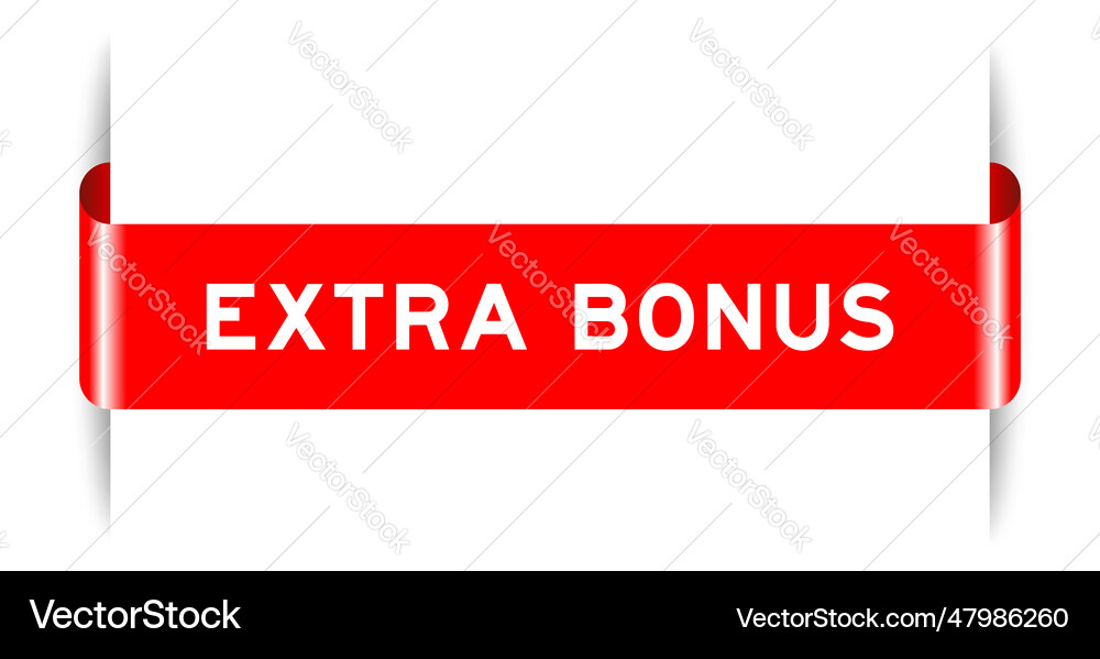 Red color inserted label banner with word extra Vector Image