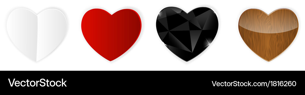 Set of hearts Royalty Free Vector Image - VectorStock