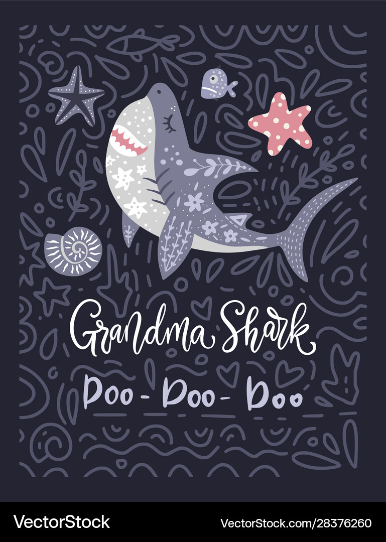 Shark animal card Royalty Free Vector Image - VectorStock