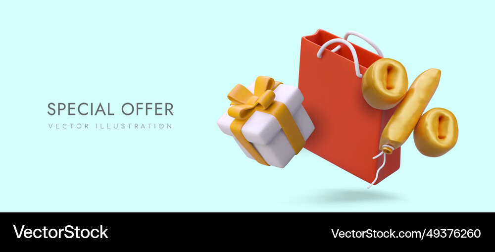 Special offer concept red bag without markings Vector Image