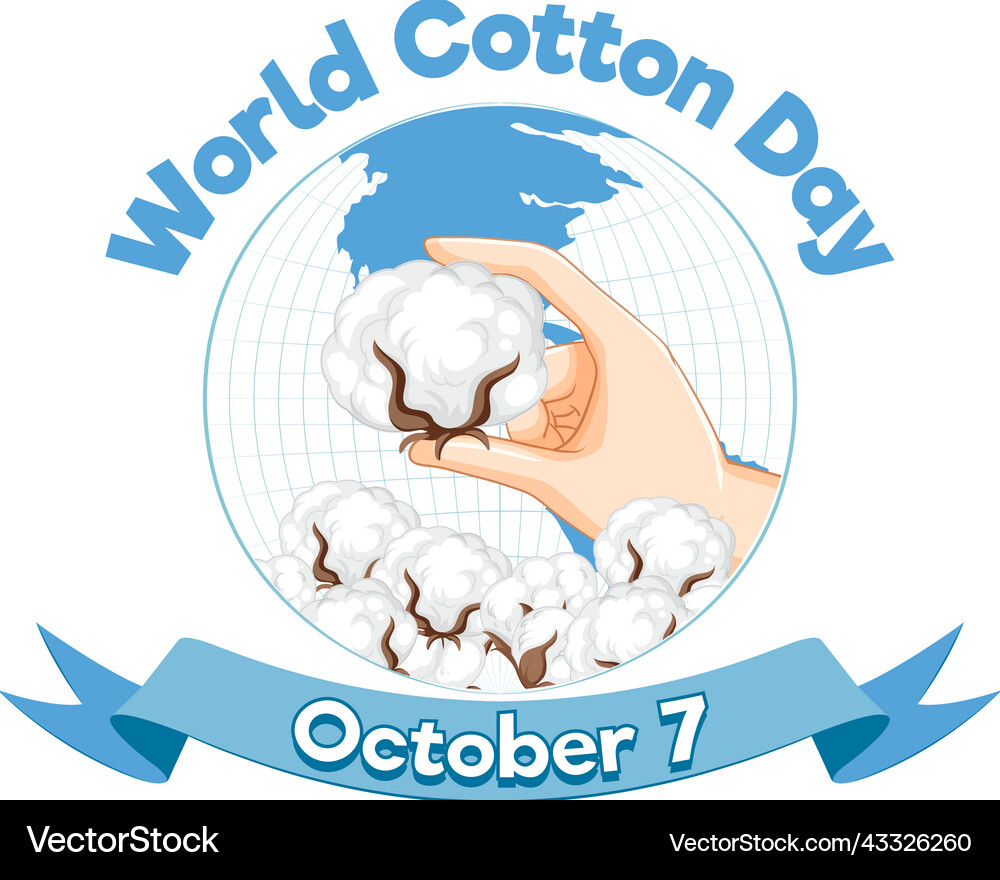 World cotton day banner Royalty Free Vector Image