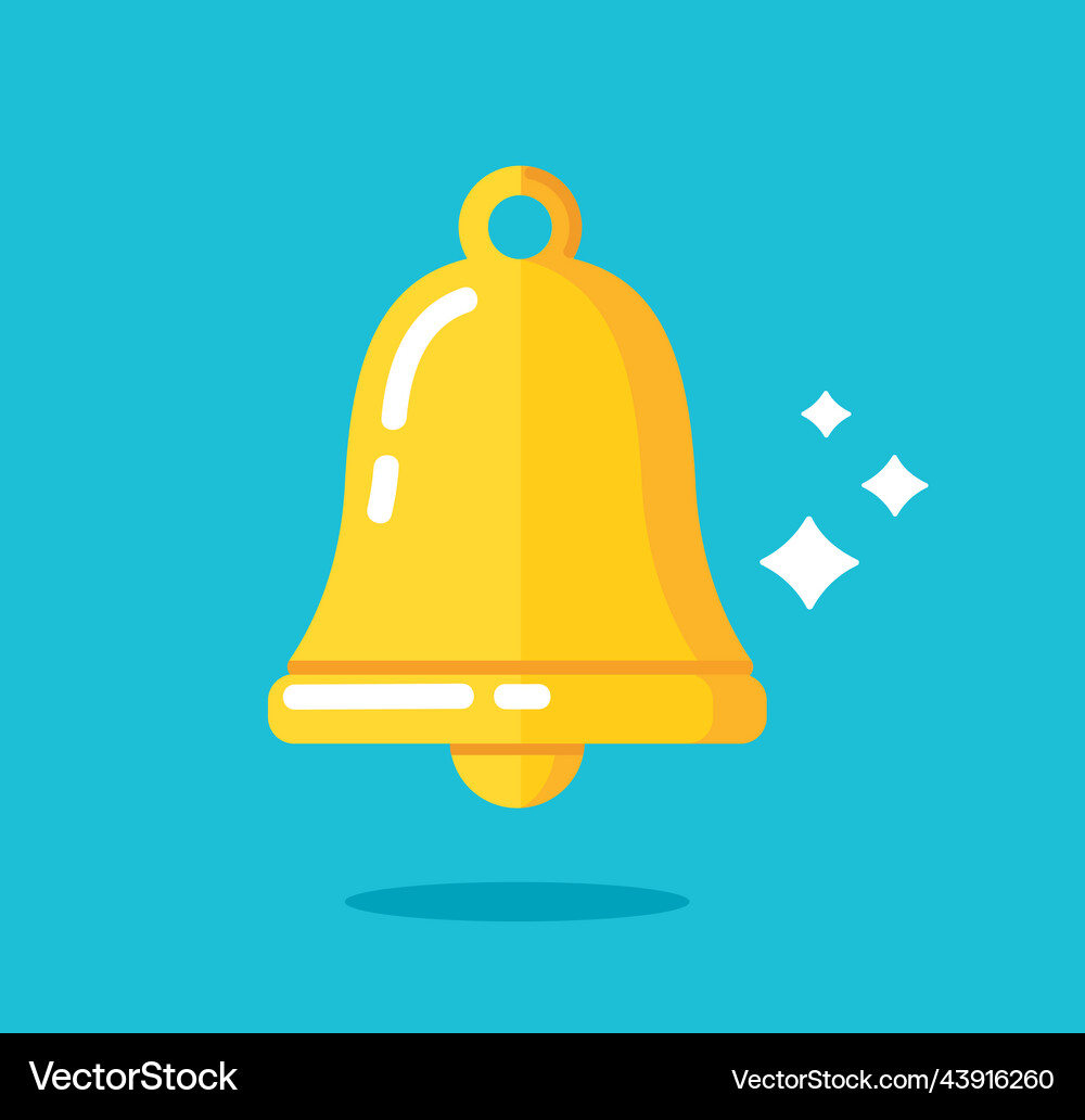 Yellow golden bell icon Royalty Free Vector Image