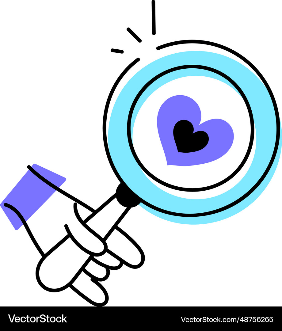 A doodle icon of matchmaking Royalty Free Vector Image