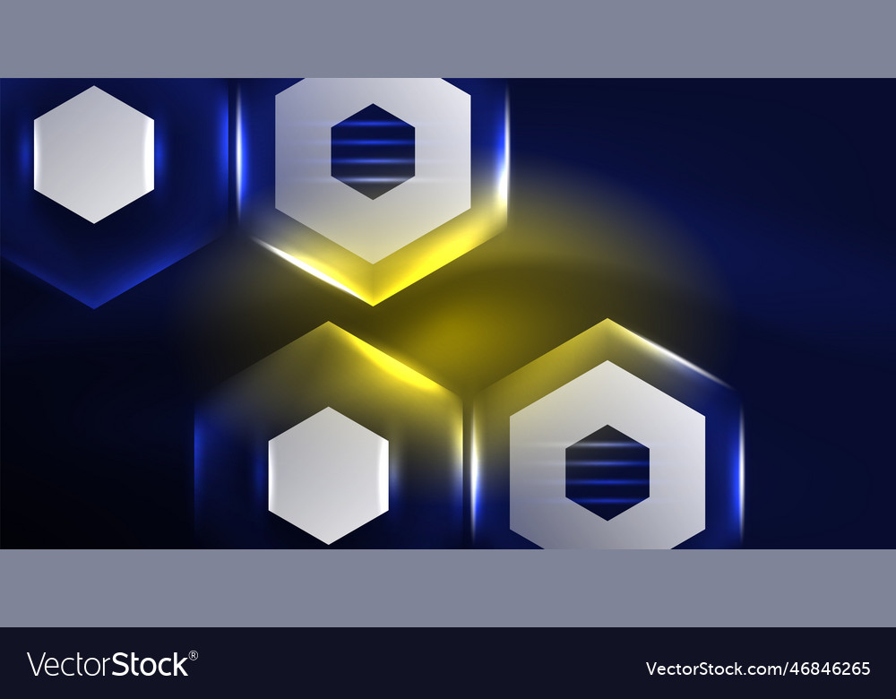 Abstract background neon hexagon Royalty Free Vector Image