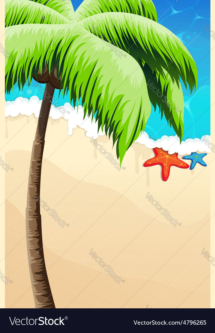 Beach with palm trees Royalty Free Vector Image