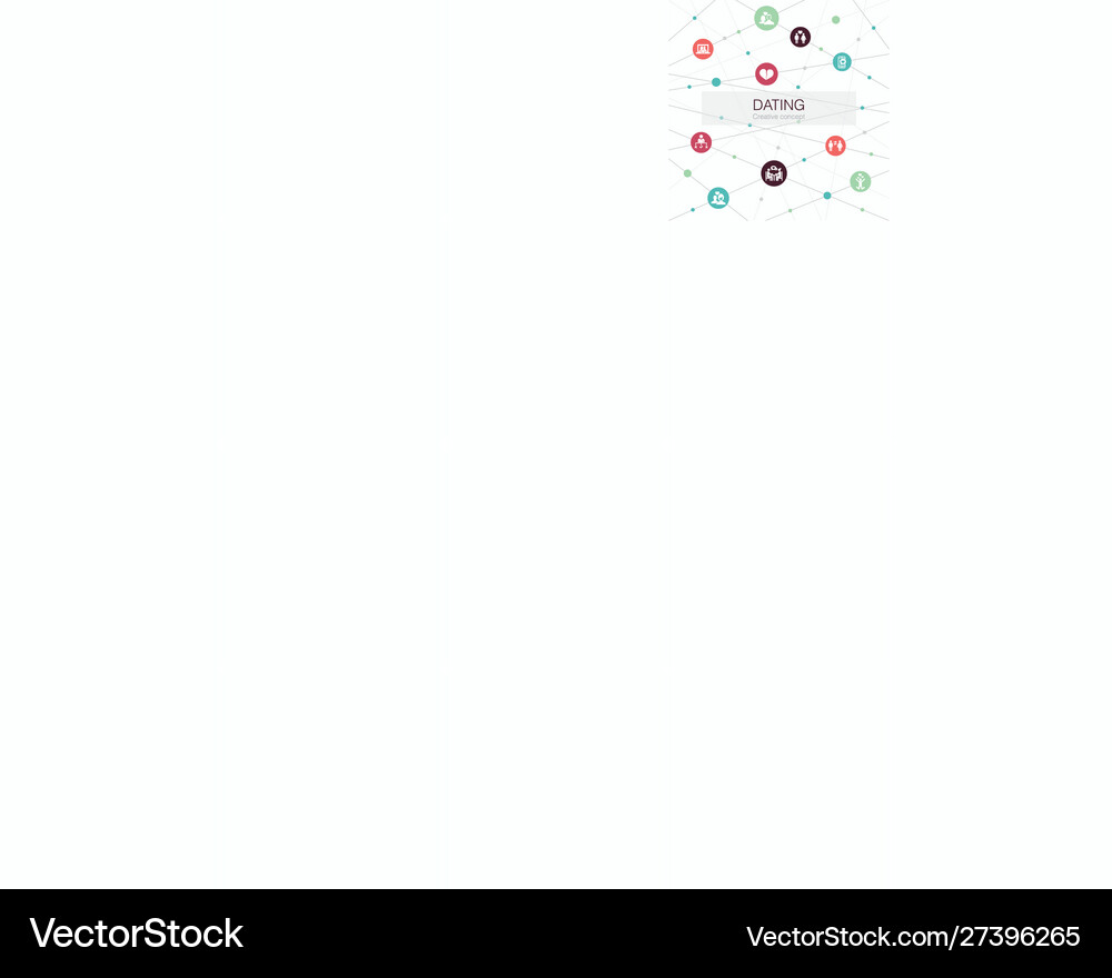 Dating trendy web template with simple icons Vector Image
