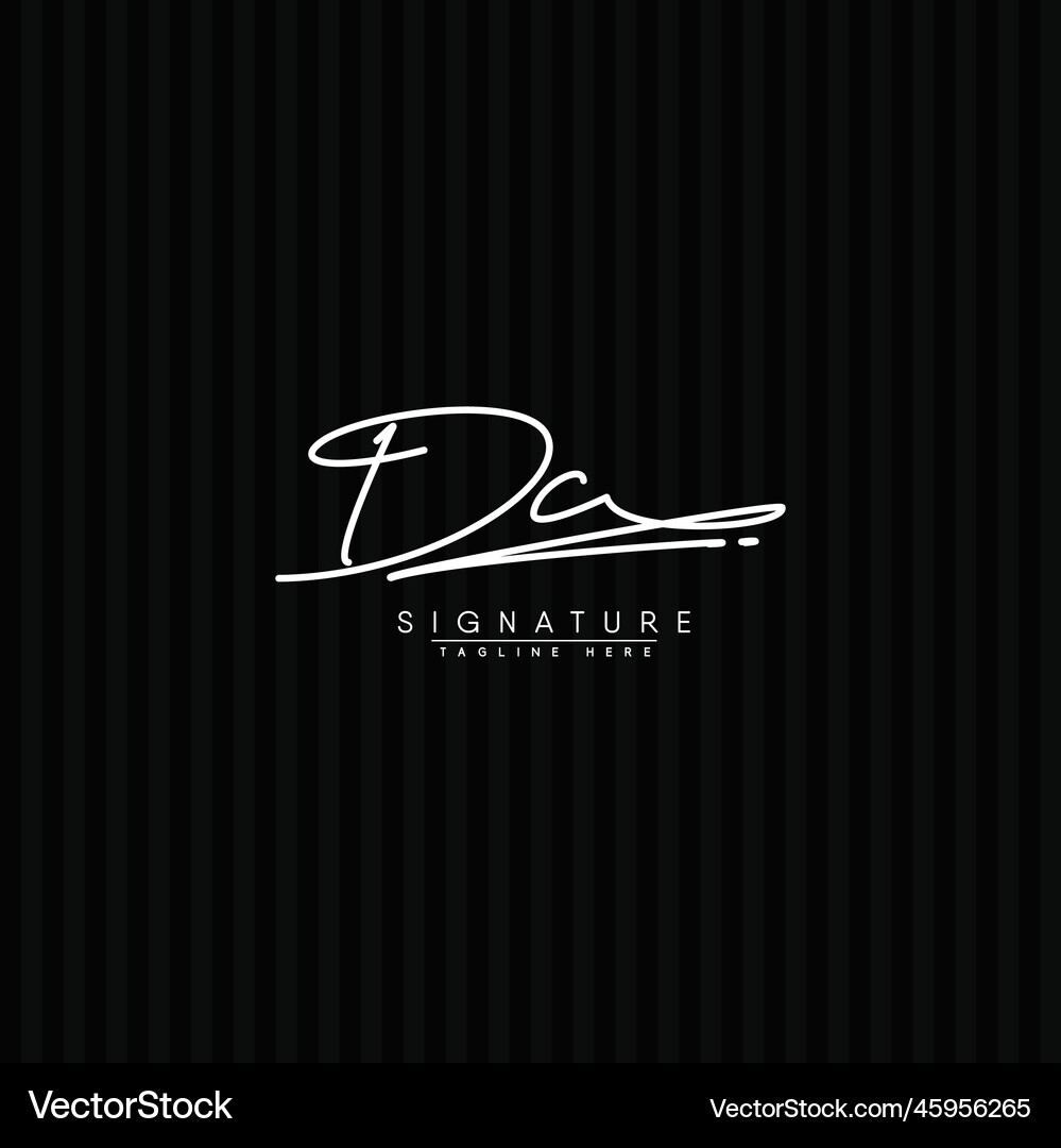 Dc handwritten signature logo - template Vector Image