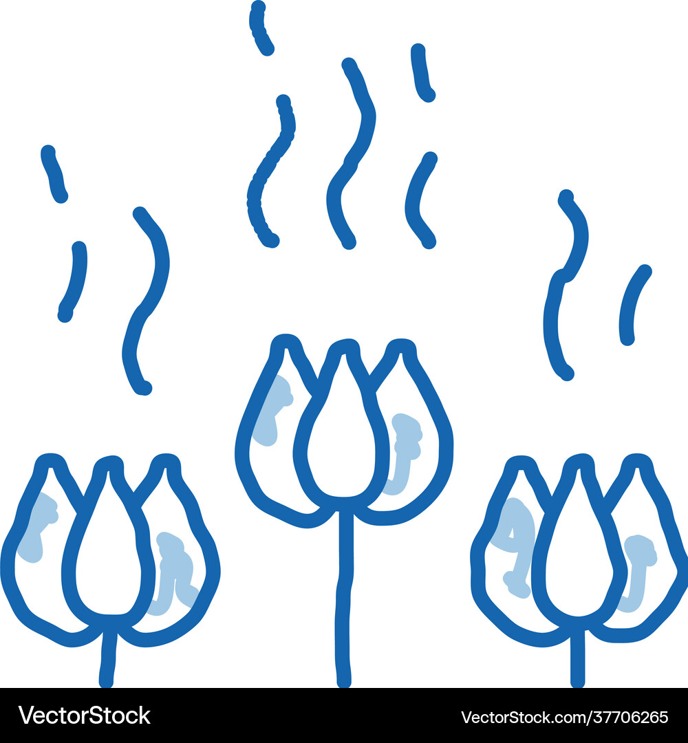 Flower aromatic odor doodle icon hand drawn Vector Image