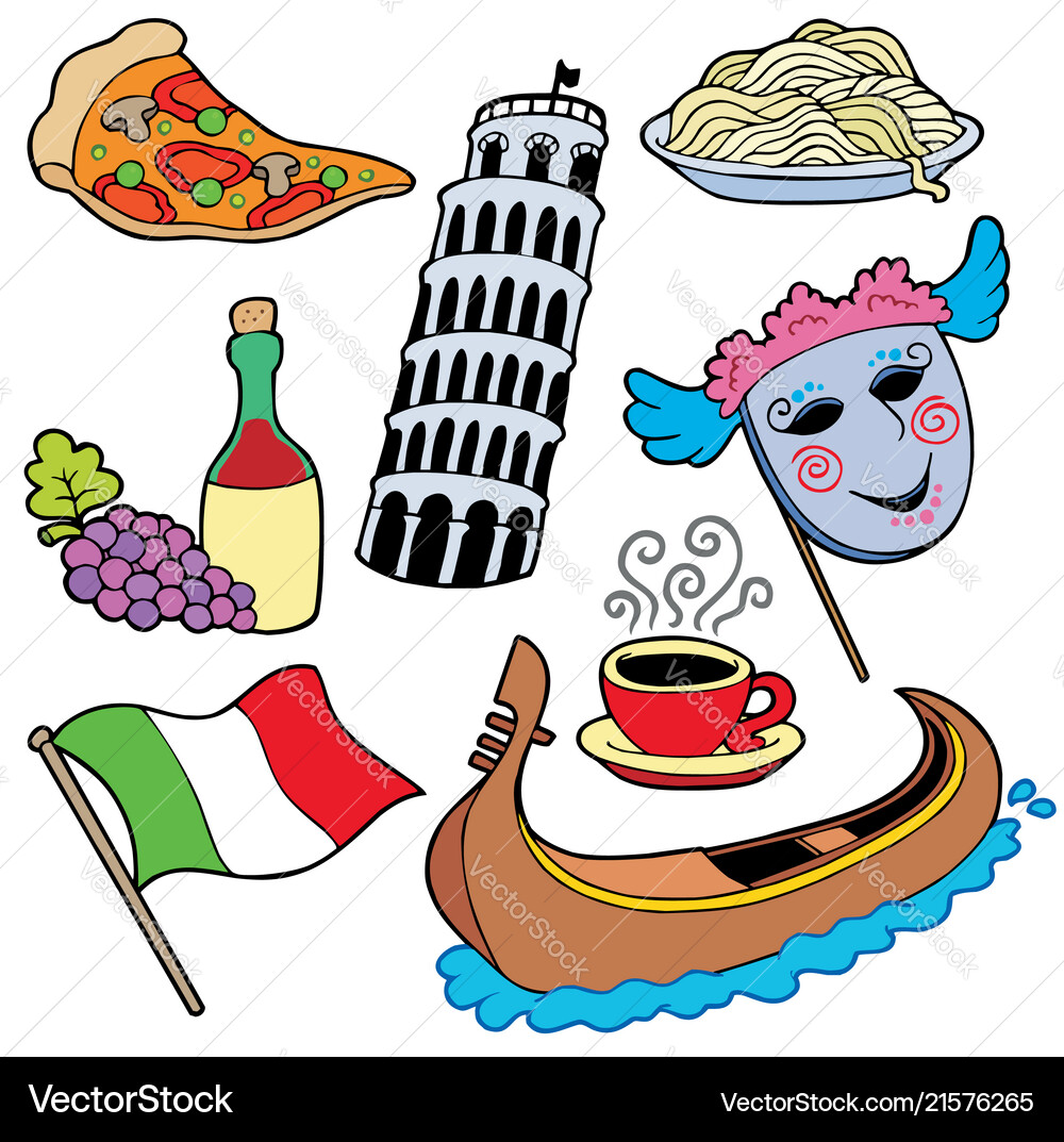 Italian collection Royalty Free Vector Image - VectorStock