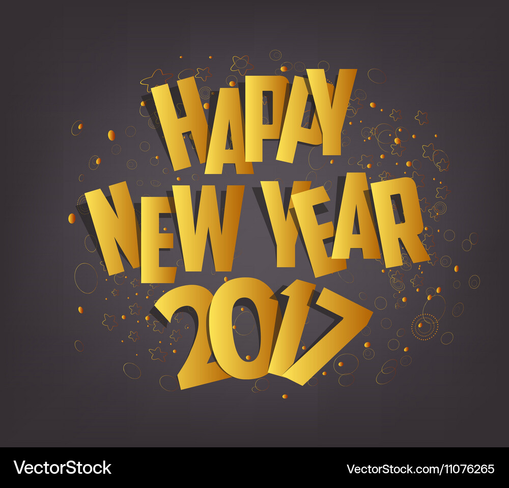 Letter folding with paper happy new year 2017 Vector Image